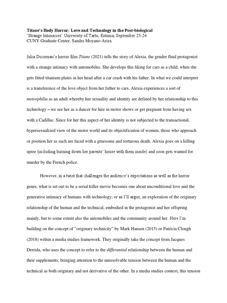 Titanes Body Horror Love and Technology | PDF