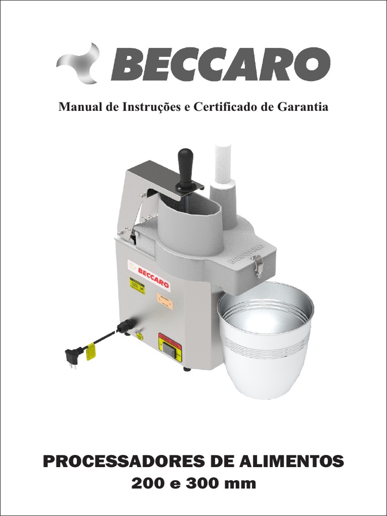 Manual do Processador Beccaro | PDF | Motores | Parafuso