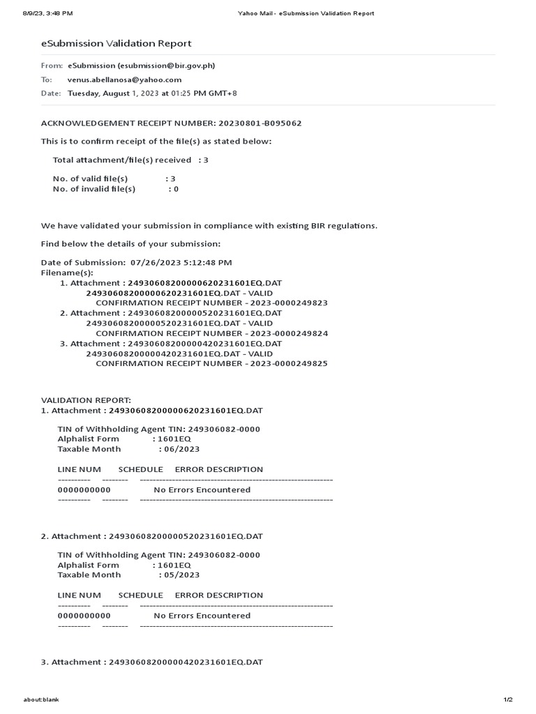eSubmission Validation Report Summary | PDF | Network Service ...