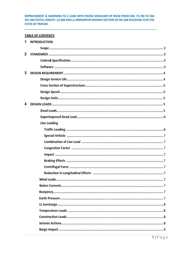 Design Basis Report-Nh208 | PDF | Bending | Road