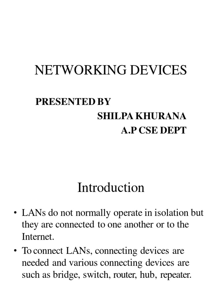 Networking Devices | PDF | Computer Network | Network Switch Networking Devices | PDF | Computer Network | Network Switch