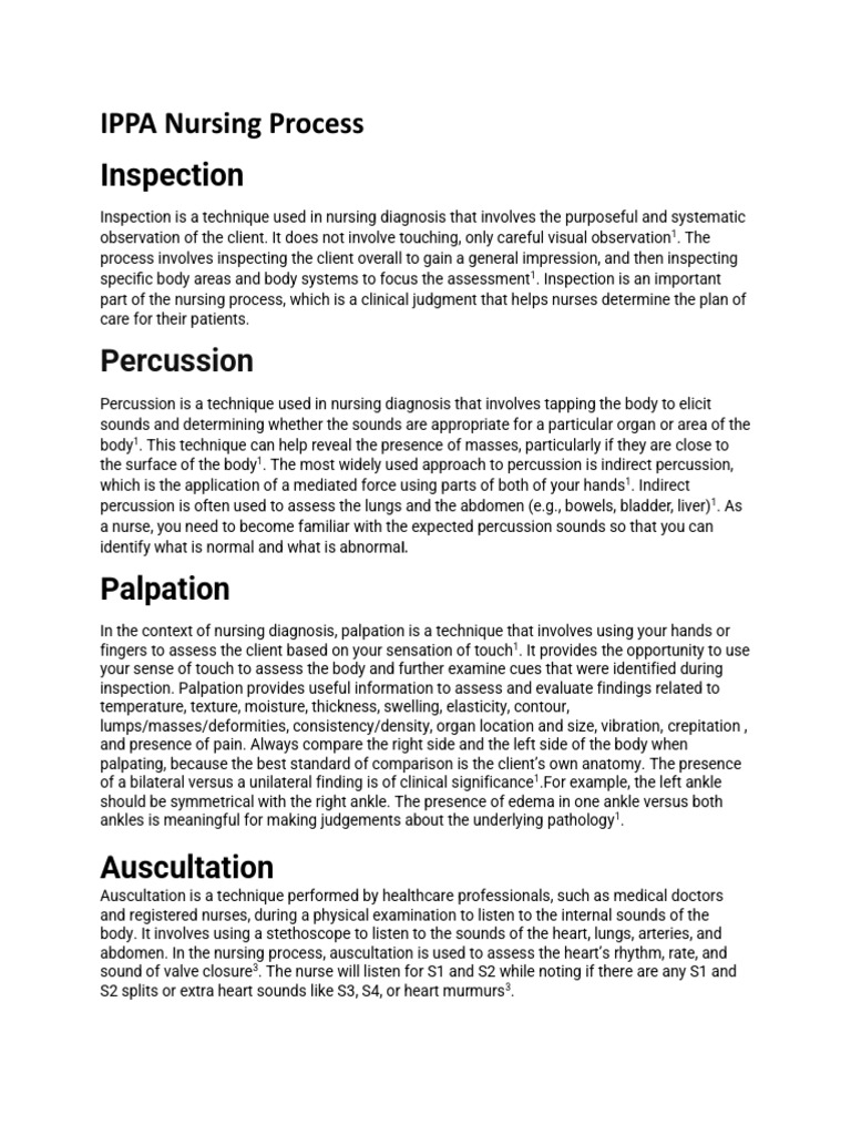 IPPA Nursing Process | PDF | Physical Examination | Heart