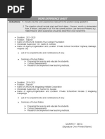 CS Form No. 212 Attachment - Work Experience Sheet | PDF | English As A ...