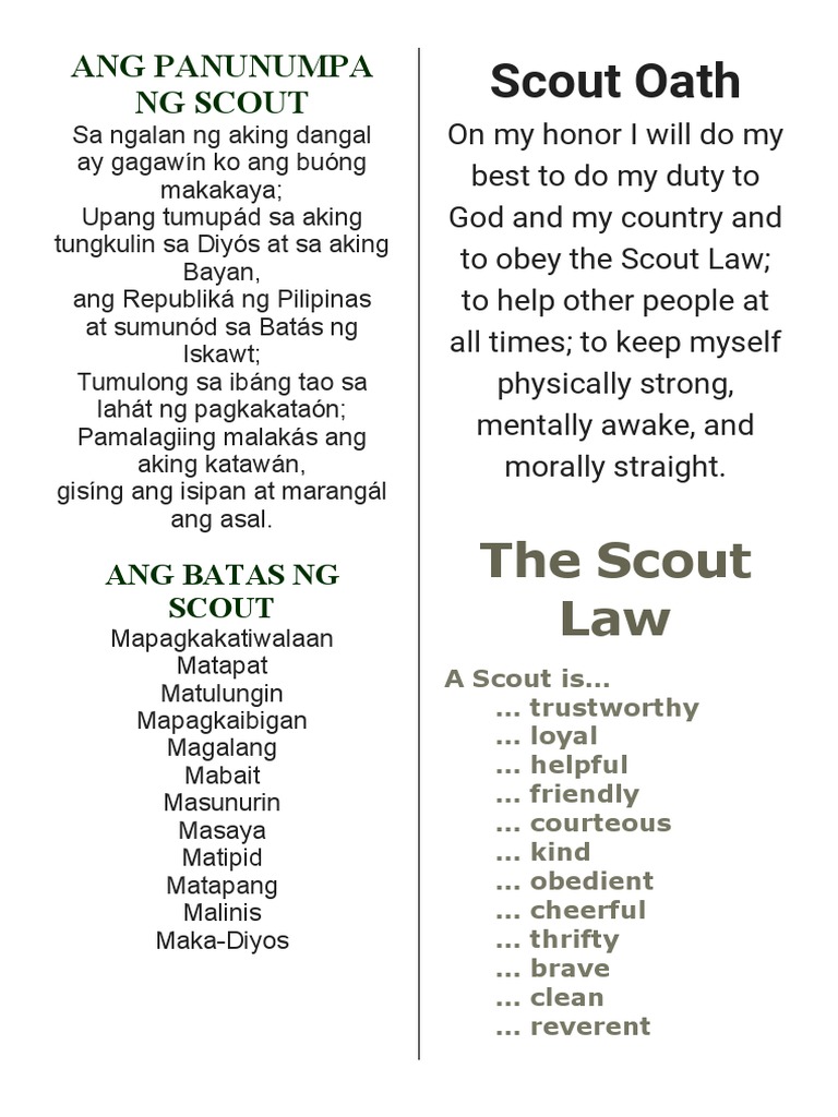 Ang Panunumpa NG Scout | PDF