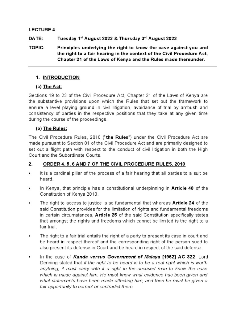 Right to Fair Hearing in Civil Cases | PDF | Legal Remedy | Lawsuit