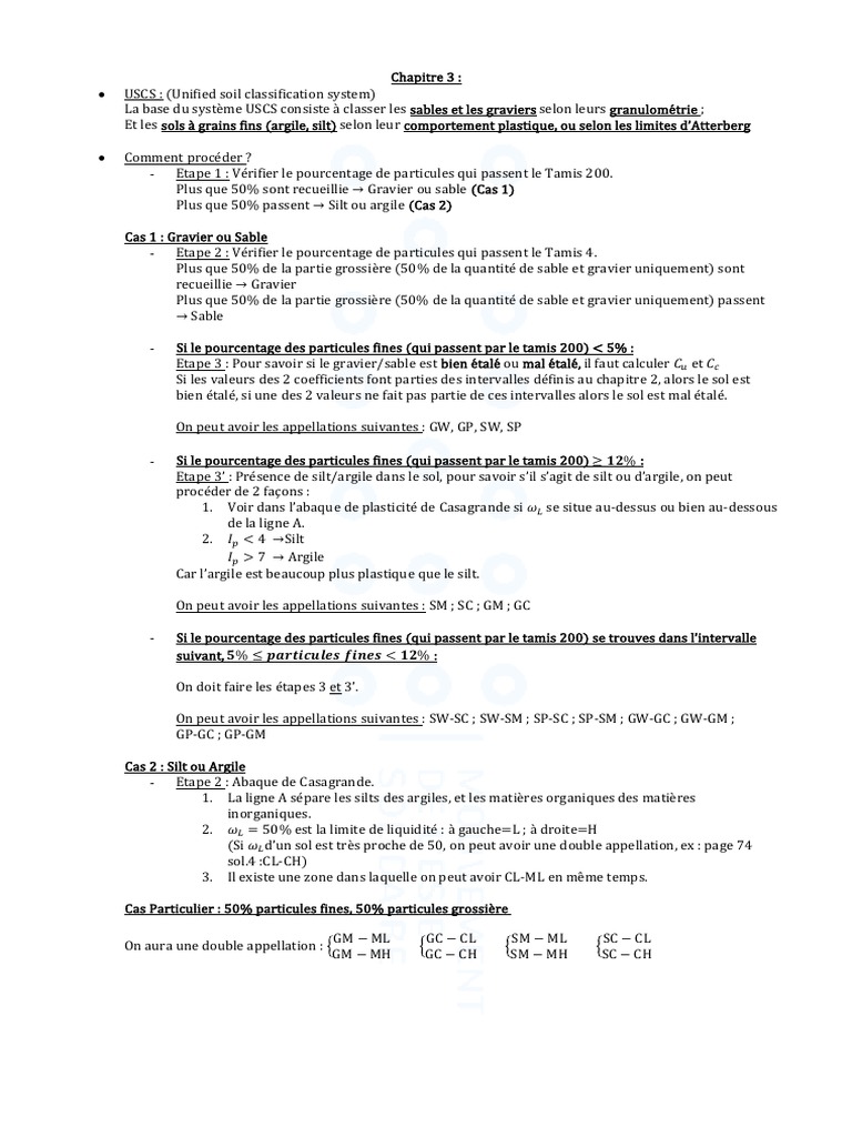 Classification USCS Des Sols | PDF | Limon | Paysage