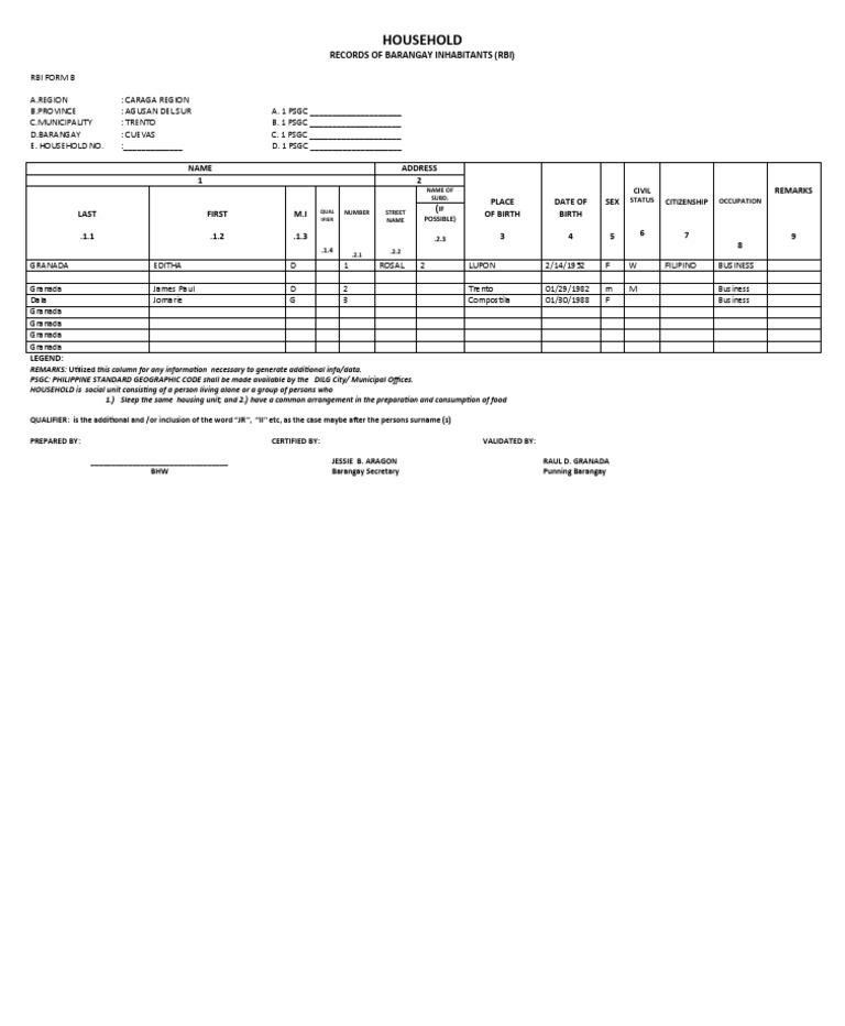 Rbi-Purok-3 Rosal | PDF