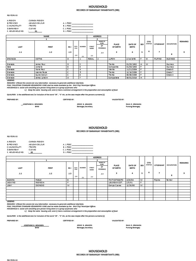 Rbi Purok-2 Rosal 2019 | PDF | Philippines