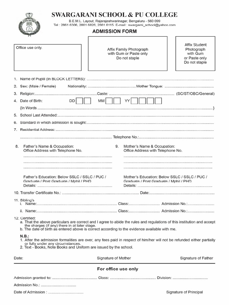 Swargarani Application Form | PDF