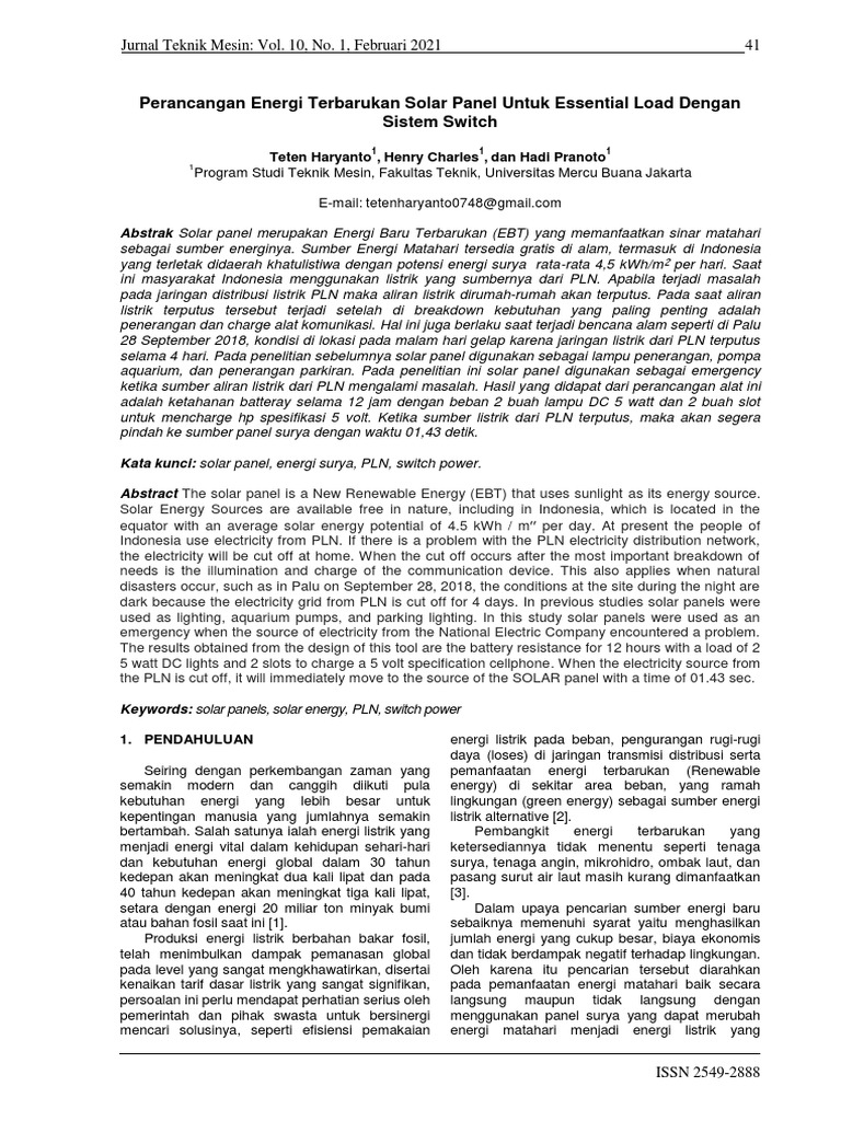 Perancangan Energi Terbarukan Solar Pane Ce6e7627 | PDF