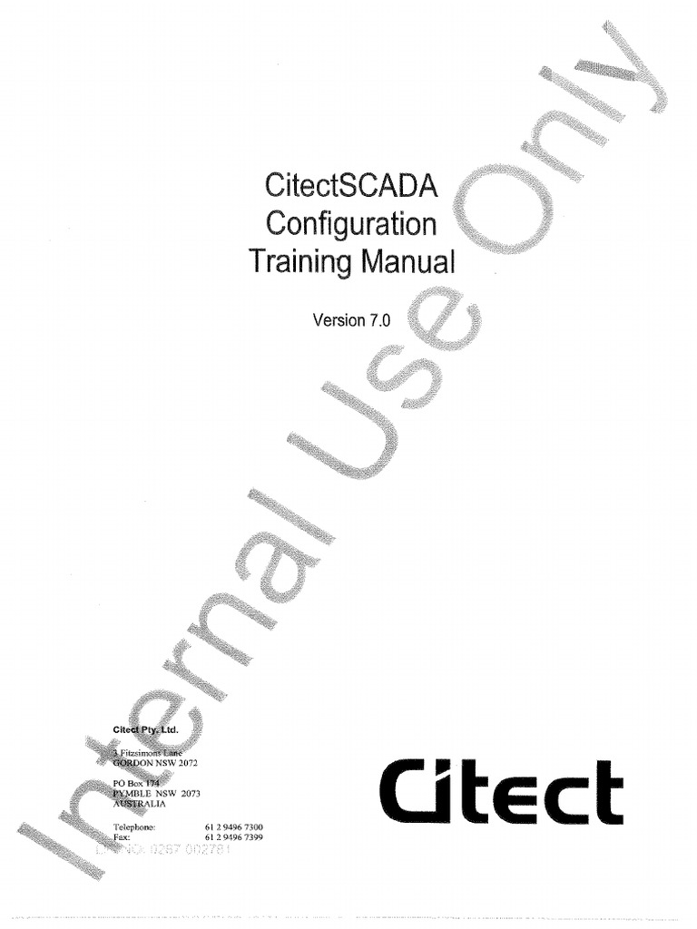Citect Scada Configuration Training Manual Pdf