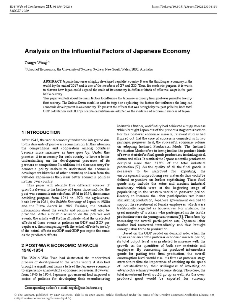 Japanese Economy | PDF | Economic Growth | Gross Domestic Product