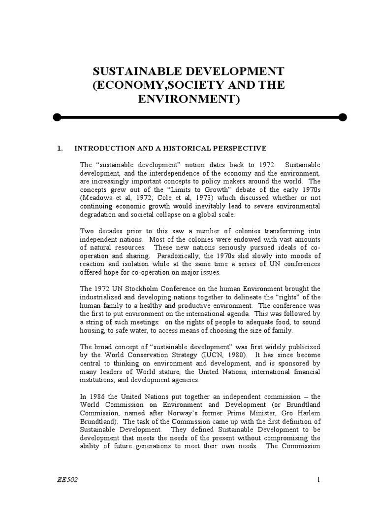 6. SUSTAINABLE DEVELOPMENT AND ENVIRONMENT | PDF | Sustainability ...