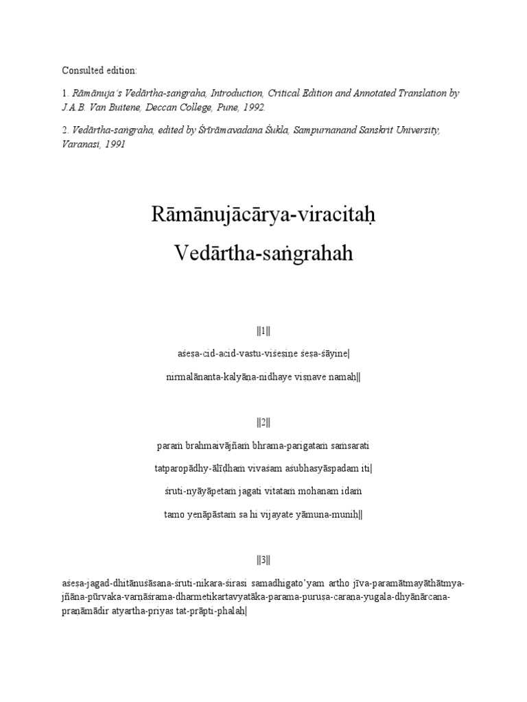 Vedartha-Sangraha Ramanuja | PDF