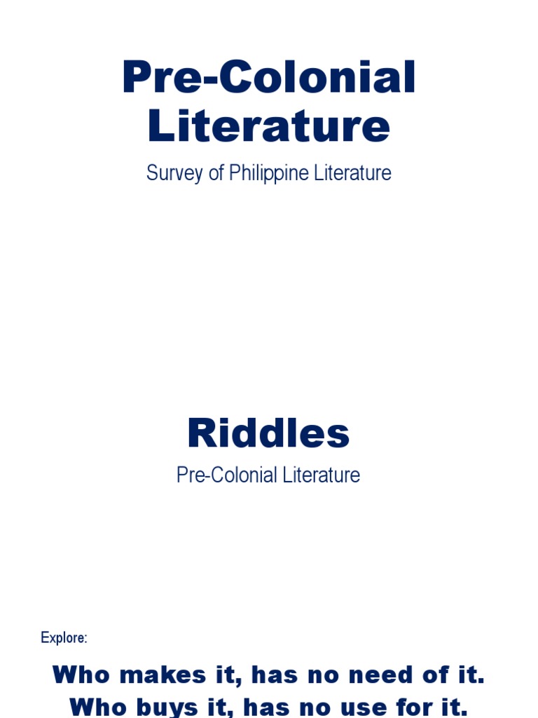Riddles of Pre-Colonial Philippines | PDF | Riddle | Legends