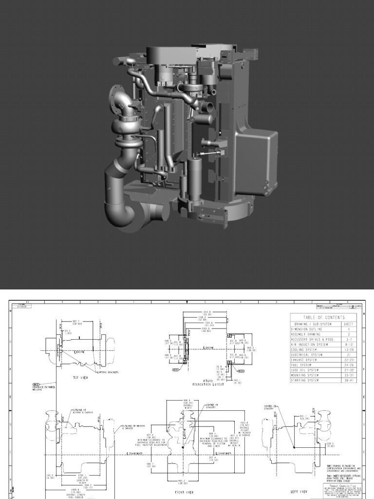 Cummins K19 Auxiliary Engine Drawings | PDF