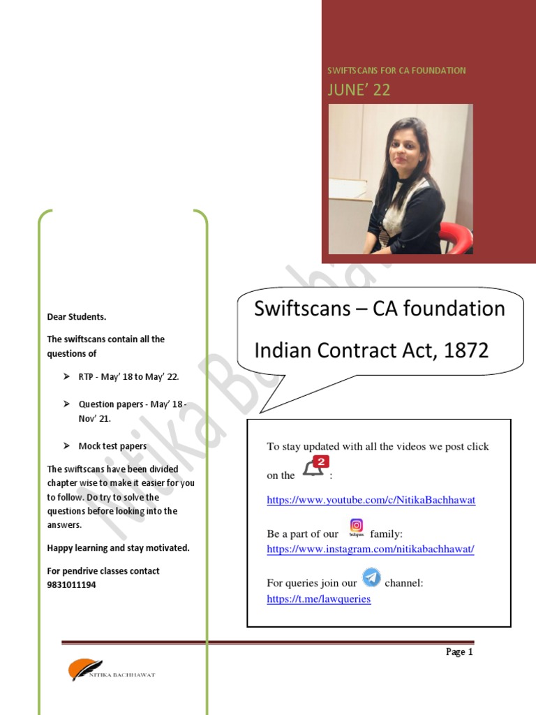 Law Bachawat Scanner ICA | Download Free PDF | Offer And Acceptance ...