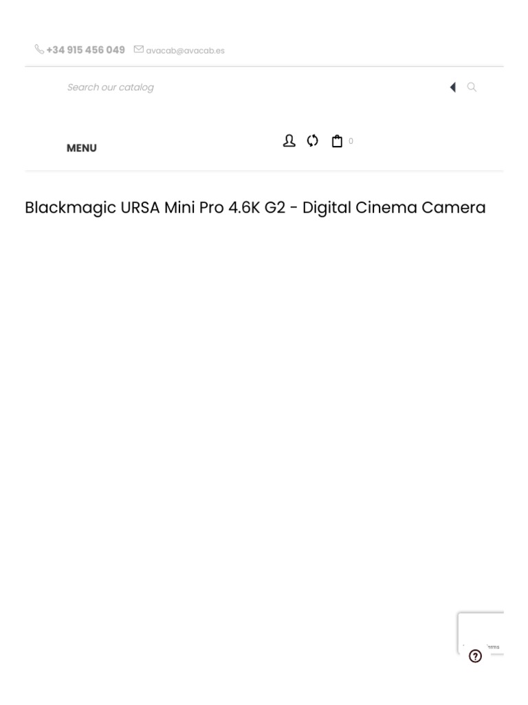Blackmagic URSA Mini Pro 4.6K G2 - Digital Camera - Avacab | PDF | Film And Video Technology ...