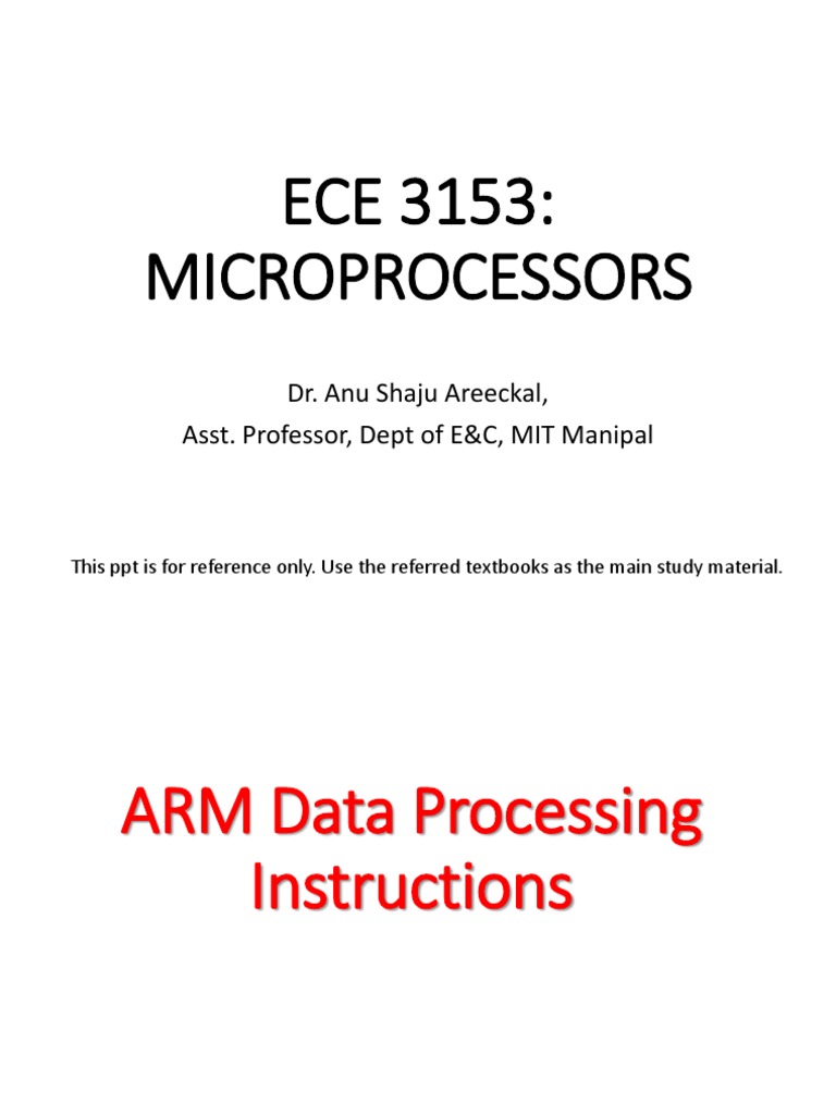 ARM Microprocessor Instruction Guide | PDF | Computer Architecture | Theory Of Computation