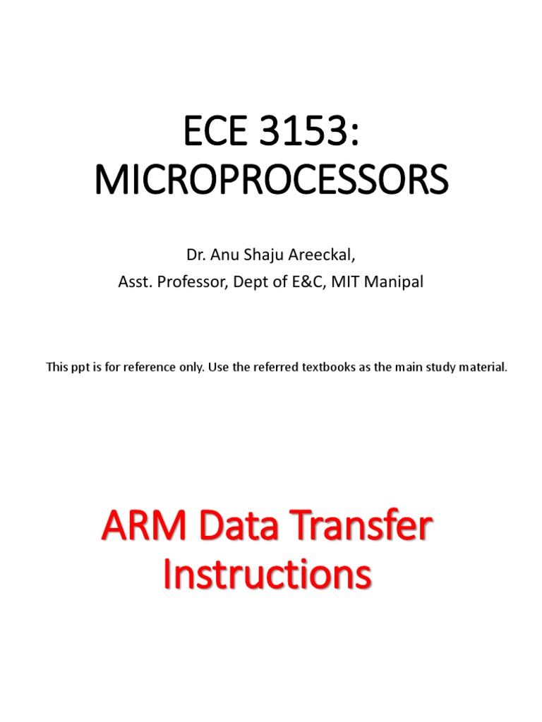 PPT-4 - Data Transfer Instructions | PDF | Central Processing Unit | Digital Electronics
