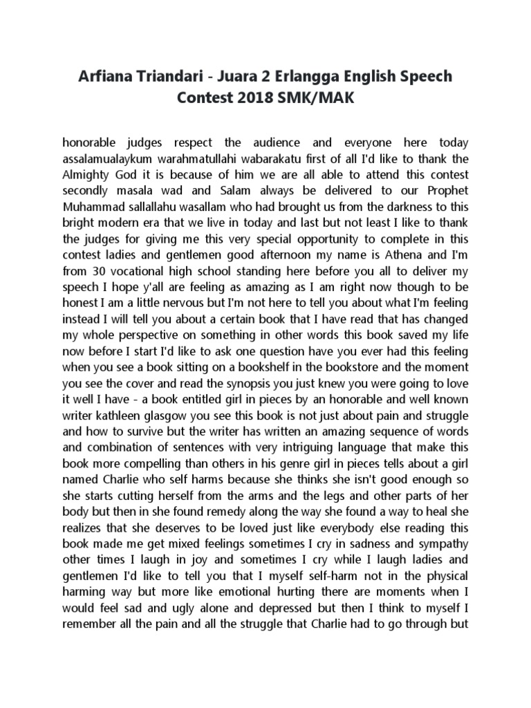 Text Speech Contoh | PDF