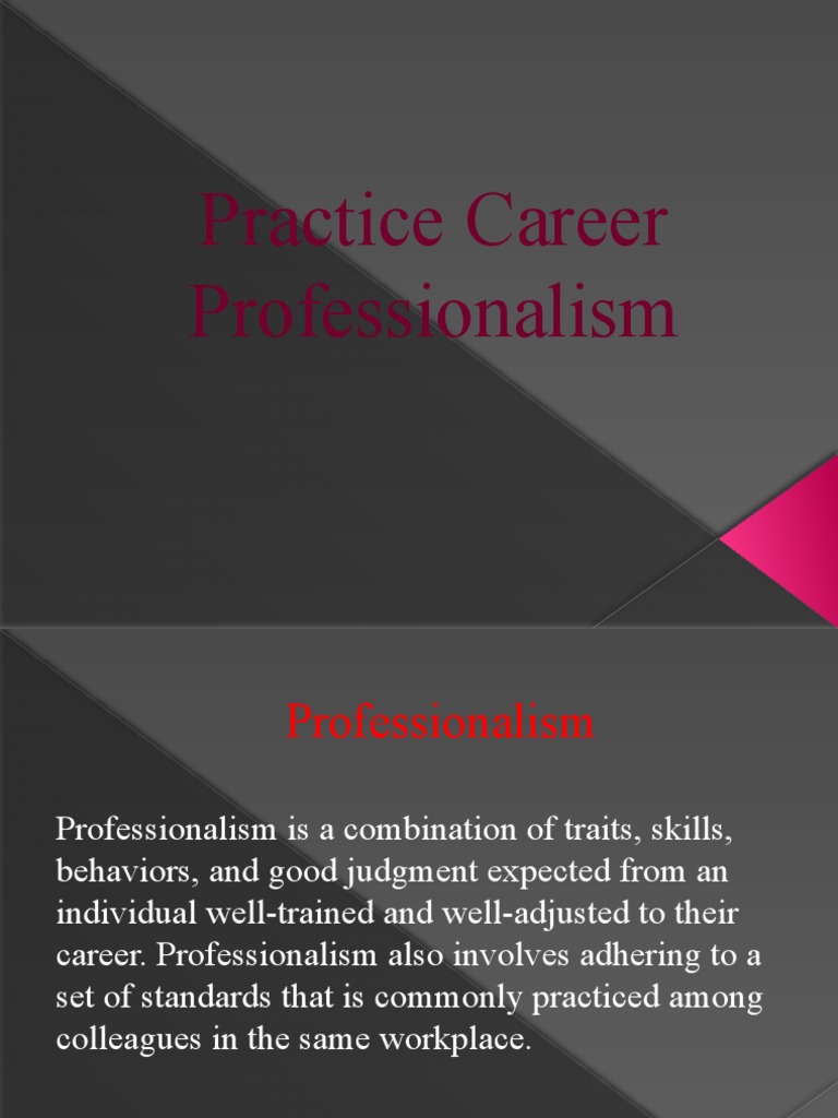 Practice Career Professionalism | PDF