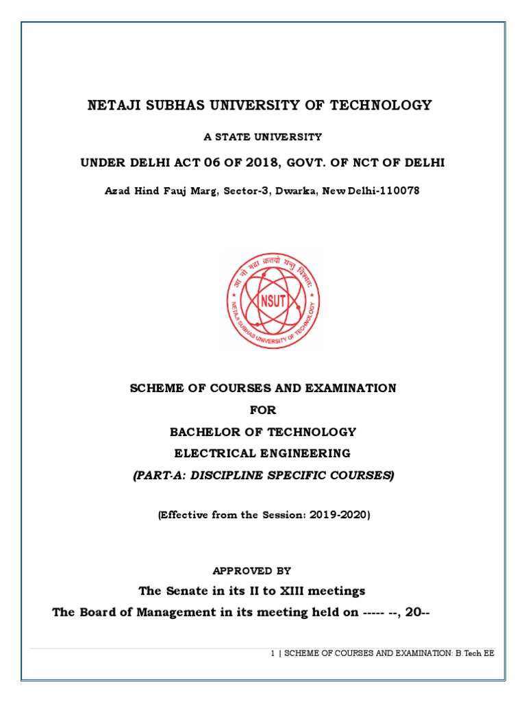 Scheme of Learning Btech Ee (Blue Book Part A) August 2022 | PDF