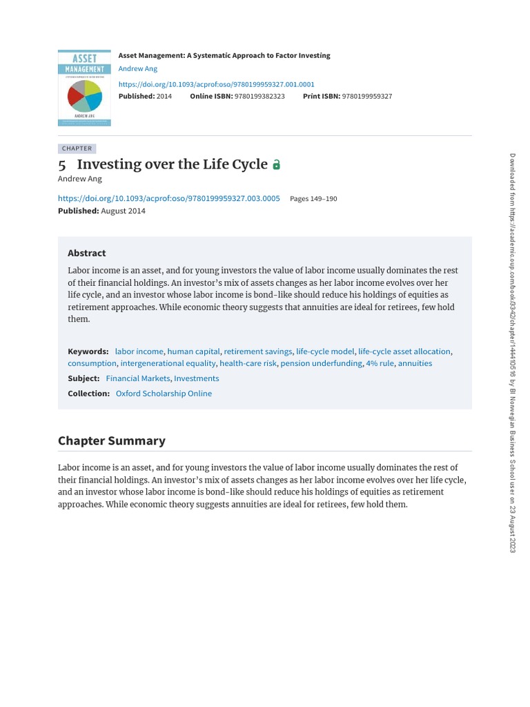 ANG Chapter 5 - Investing Over The Life Cycle | PDF