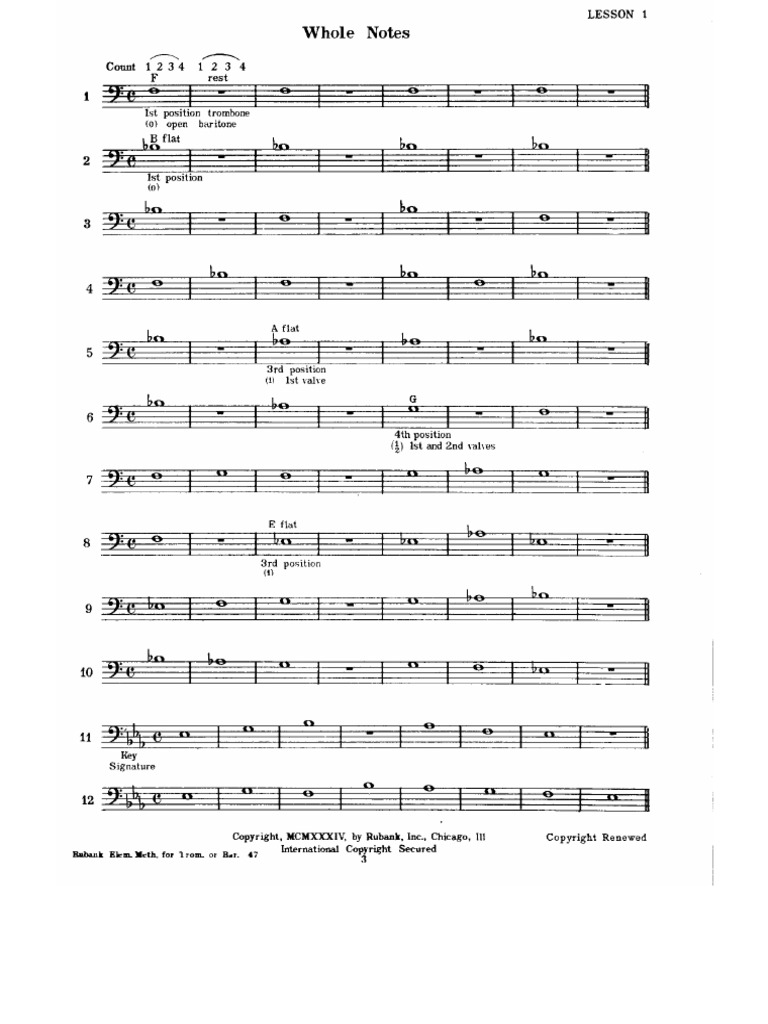 Rubank lição 1 trombone | PDF