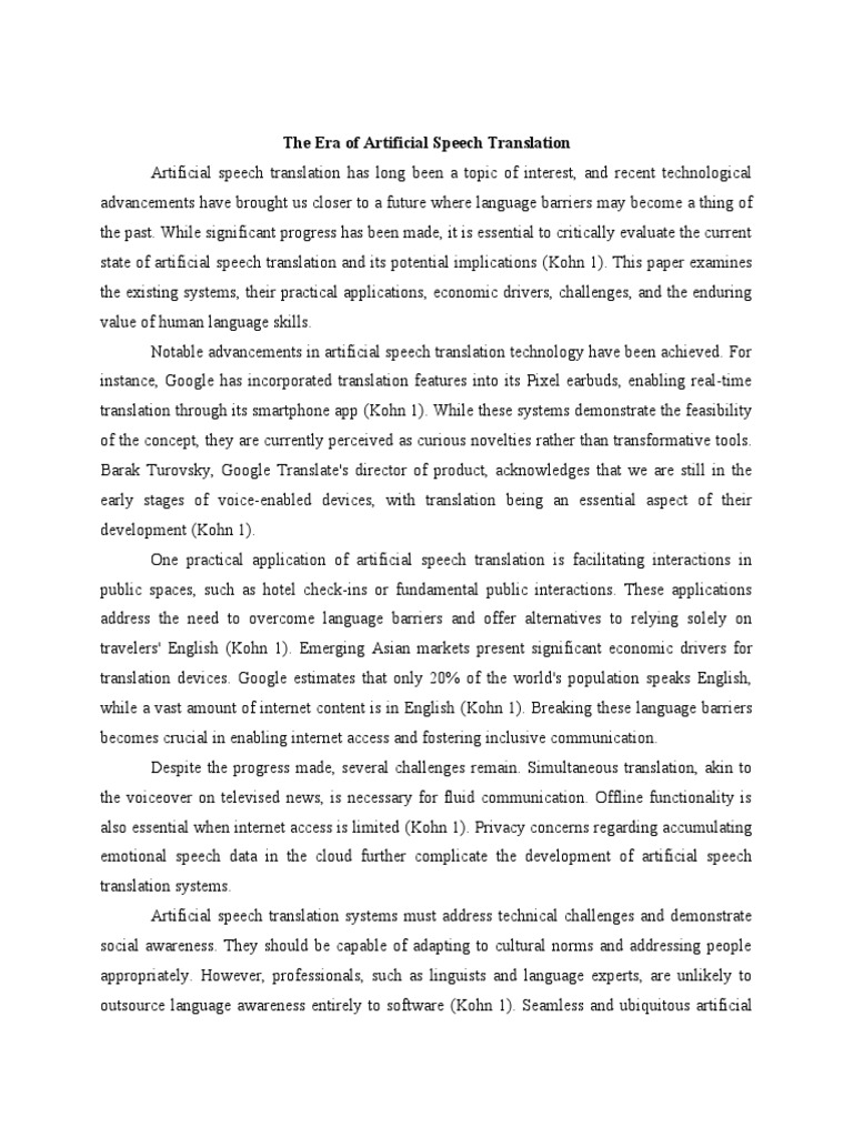 The Era of Artificial Speech Translation | PDF | Translations | Internet