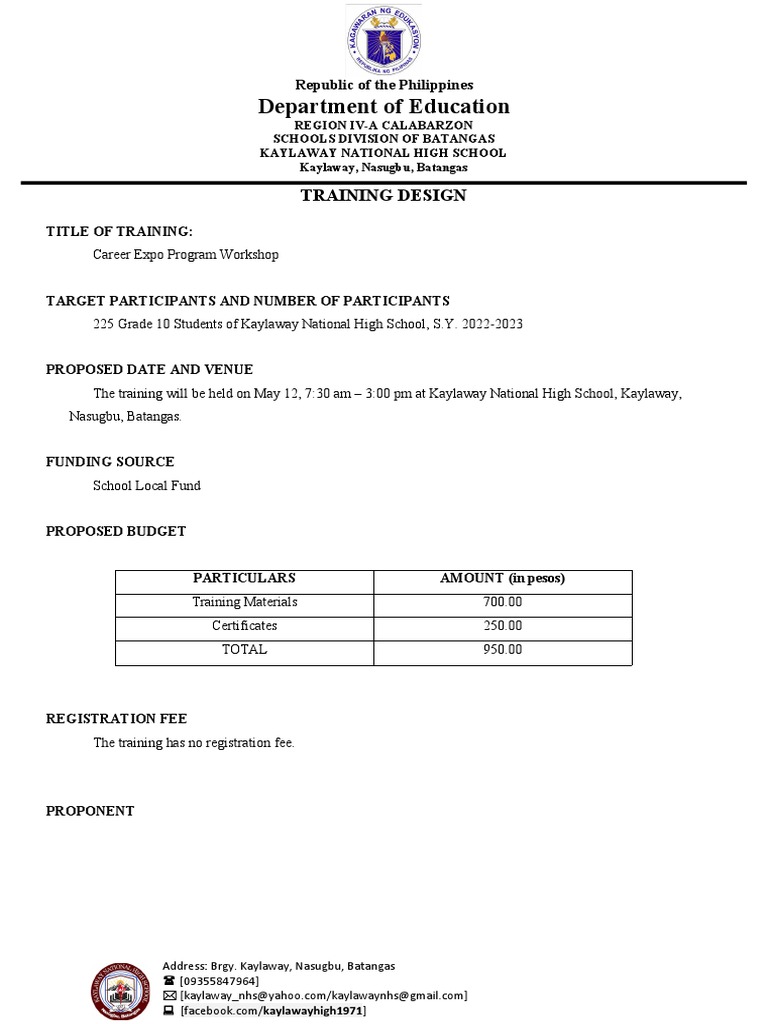 Training Design Career Expo 2023 3 | PDF
