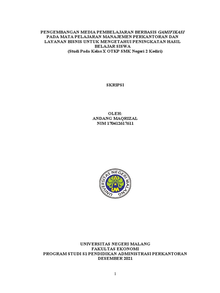 SKRIPSI - Andang Maqrizal - 170412617611 | PDF