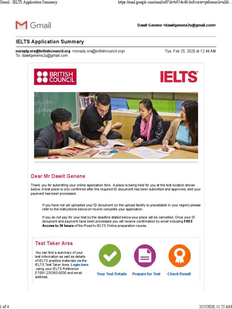 IELTS Application Confirmation Guide | PDF