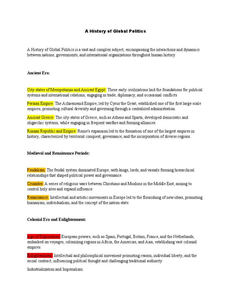 A History of Global Politics | PDF