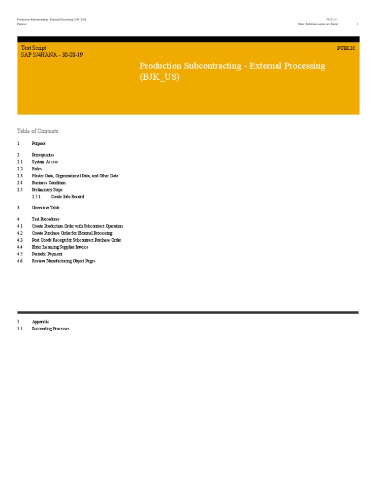 SAP Subcontracting Guide | PDF | Invoice | Accounts Payable