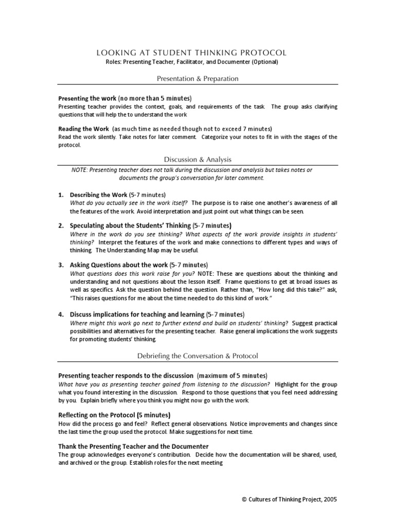 LAST+protocol New | PDF | Thought | Teachers