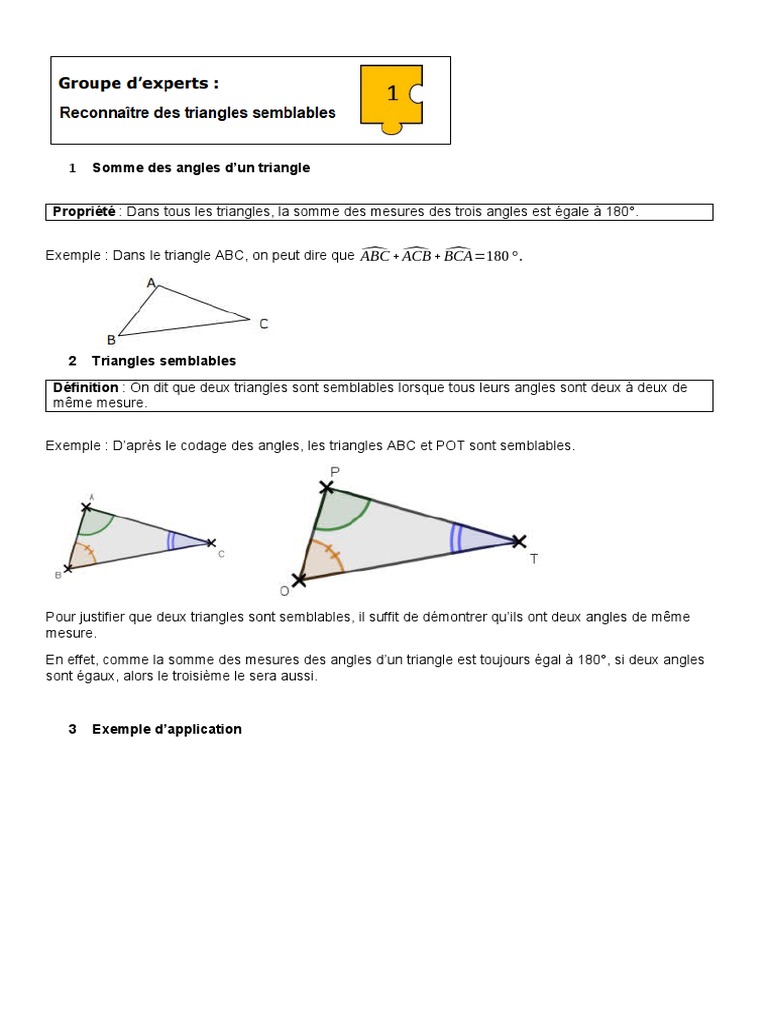 Propriétés des triangles semblables | PDF | Triangle | Nombre