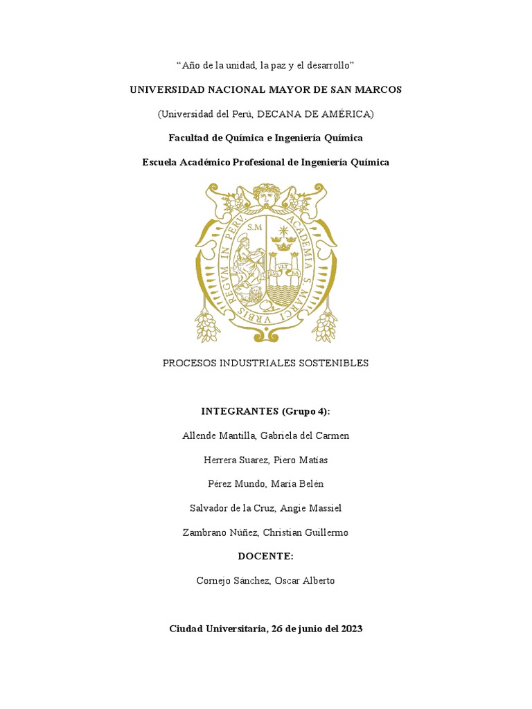 Tarea #14 - Grupo 4 - Procesos Industriales Sostenibles | PDF ...