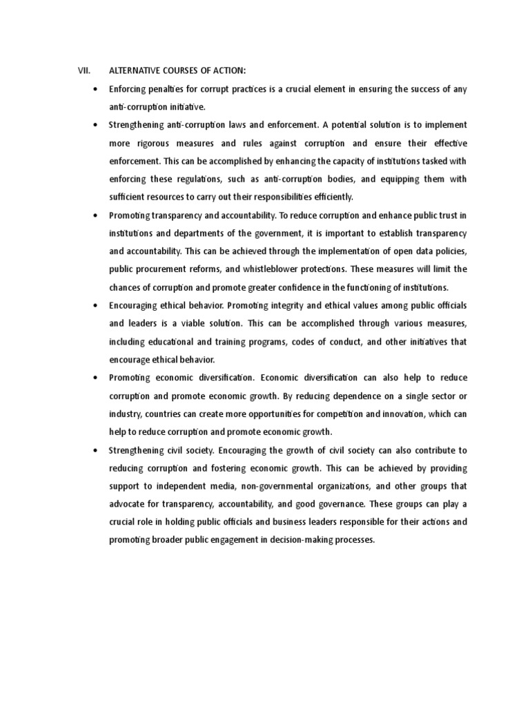 Alternative Courses of Action | PDF