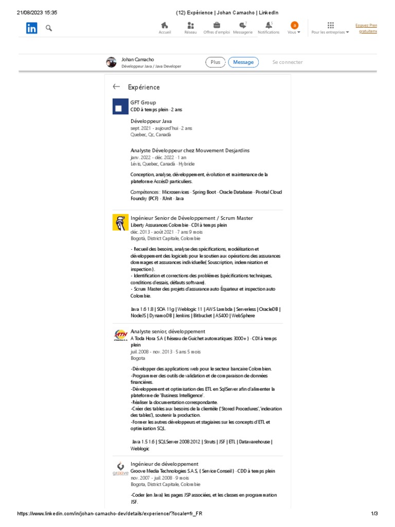 Johan Camacho - LinkedIn | PDF