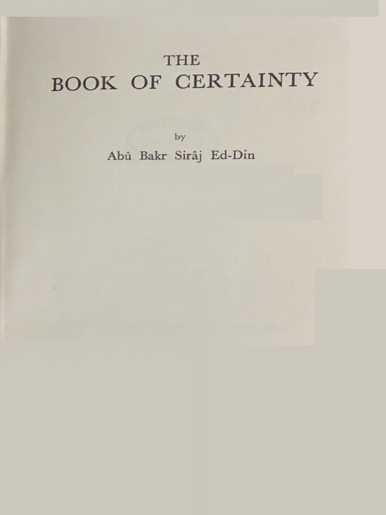 The Book of Certainty | PDF | Sufism | Adam And Eve