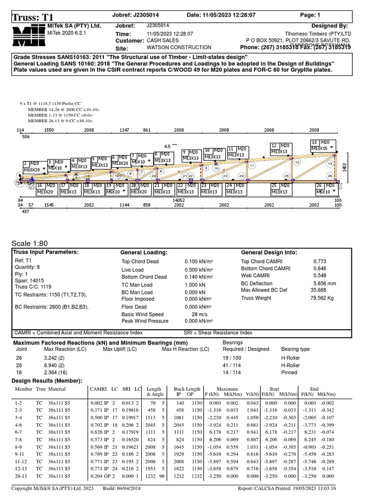 Engineering Calcs Comprehensive DL+LL - 1 | PDF