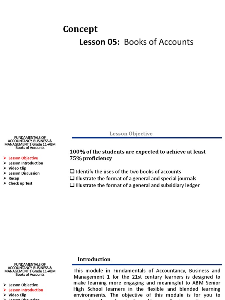 Q1 G11-ABM - L05 Books of Accounts PDF | PDF | Debits And Credits | Cheque