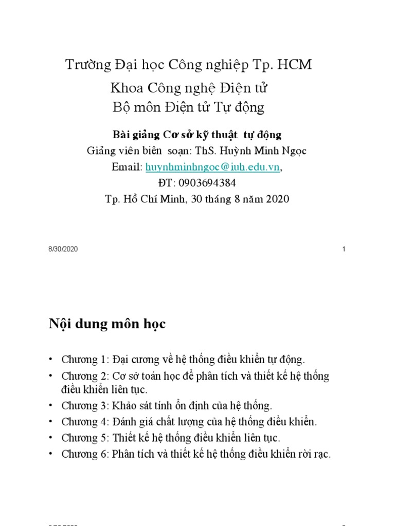 Tröôøng Ñaïi hoïc Coâng nghieäp Tp. HCM Khoa Coâng ngheä Ñieän töû Bộ ...