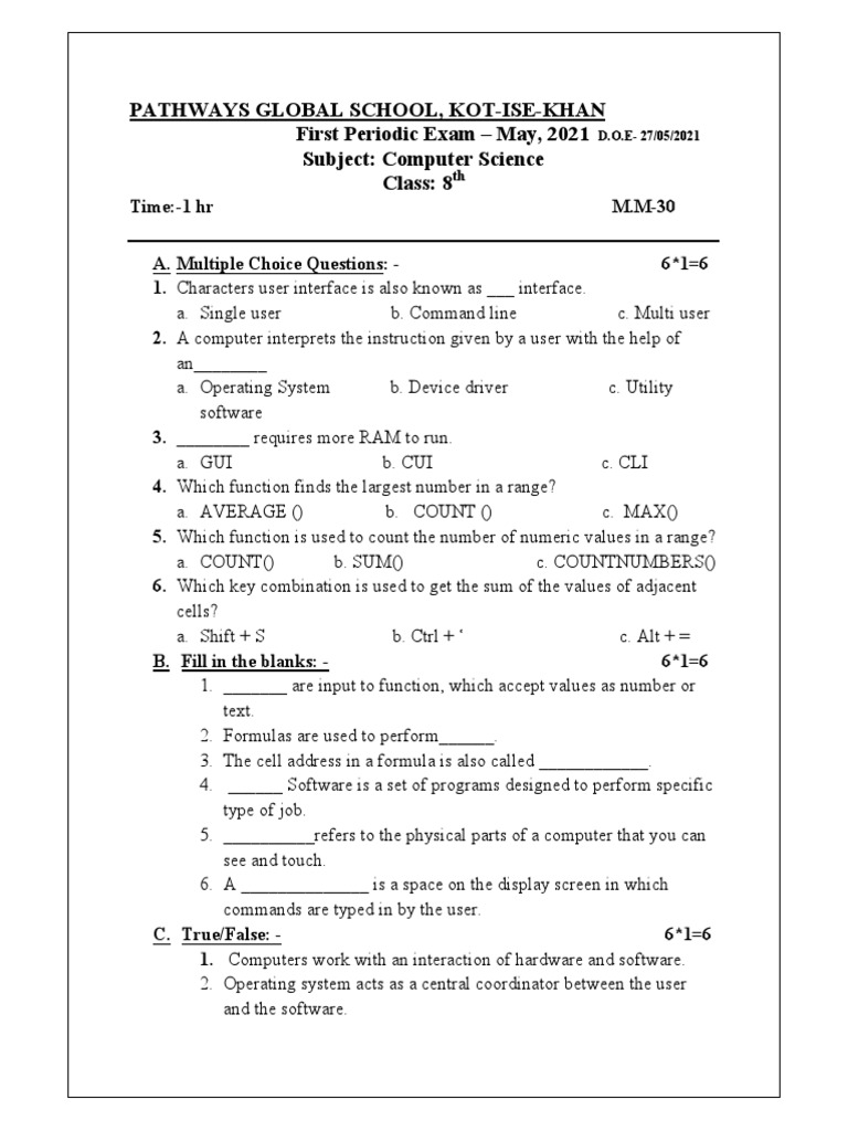 8th Computer Pdf Graphical User Interfaces Command Line Interface