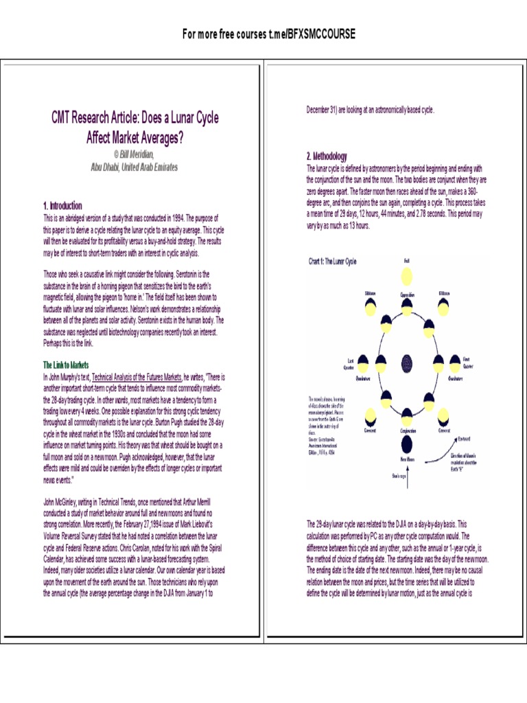 Meridian, B. (2000) - Lunar Cycle & Stock Market (13 P.) | PDF | Moon ...