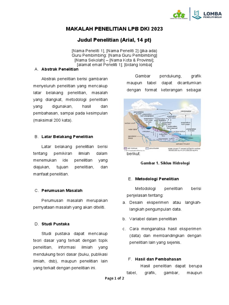 LPB DKI 2023 - Format - Makalah Penelitian | PDF