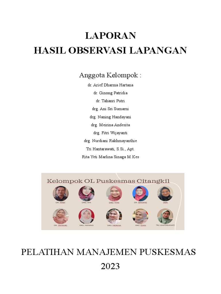 Laporan Orientasi Lapangan PKM Citangkil 2023 (13 Juli 2023) | PDF