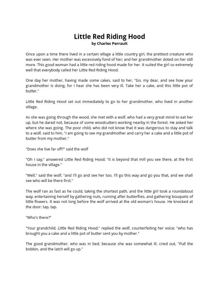 Little Red Riding Hood | PDF