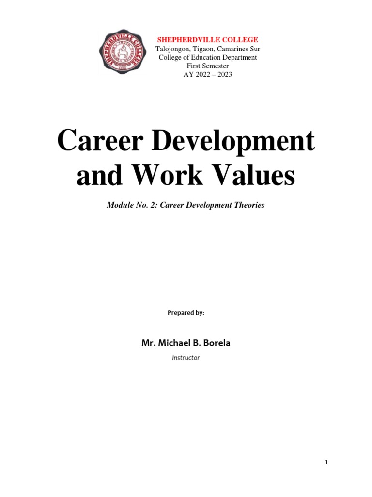 Day 4 - Module 2 - Career Devt Theories - 23 Sept 2022 | PDF | Self Concept | Cognitive Psychology